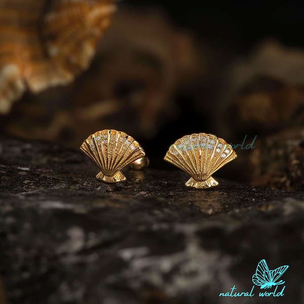 Shell Stud Earrings - Etsy