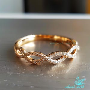 14k Gold Diamond Infinity Ring, Infinity Symbol Gemstone Ring, Unique ...