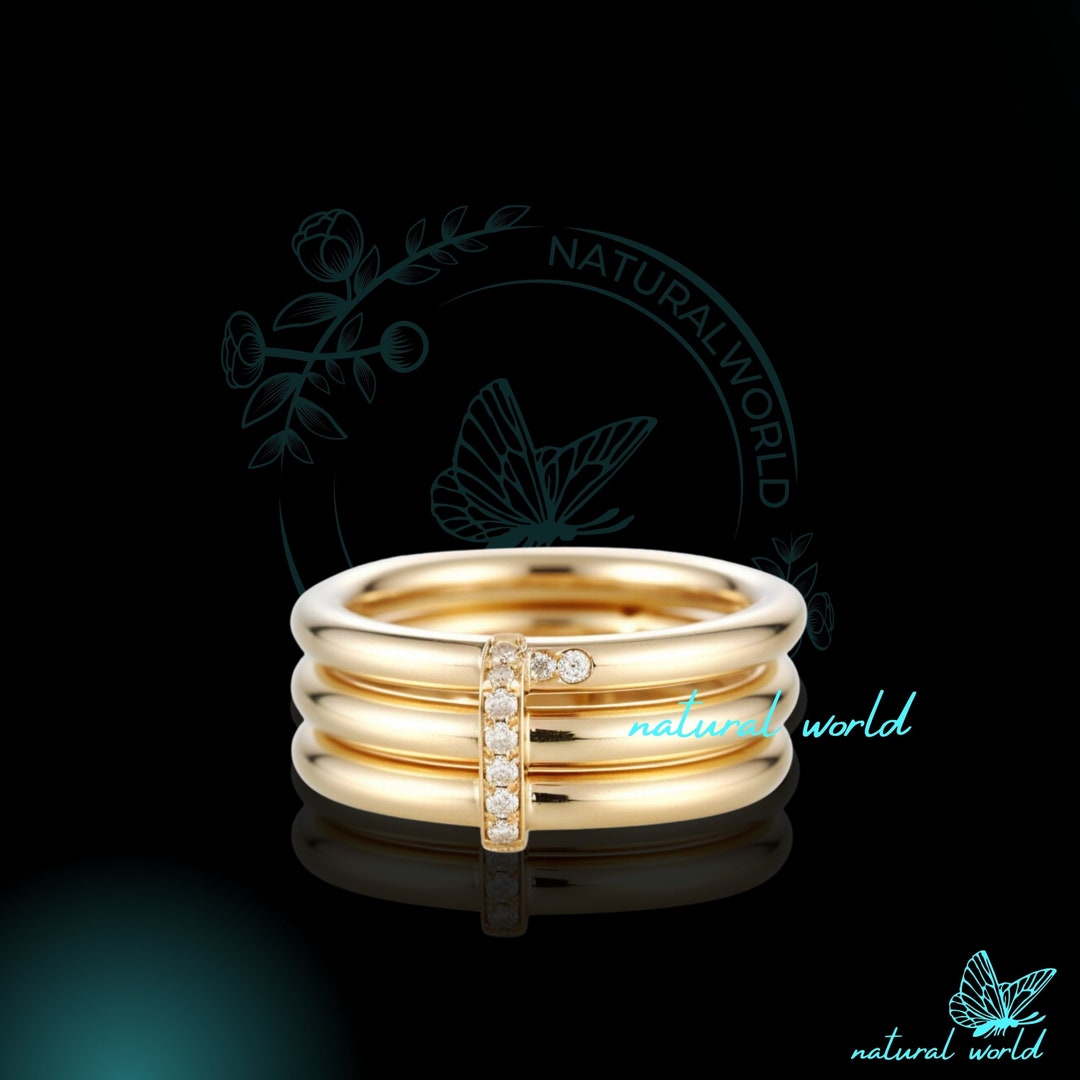 Diamond Multi Link Connected Ring, Eternity Statement Link Ring ...