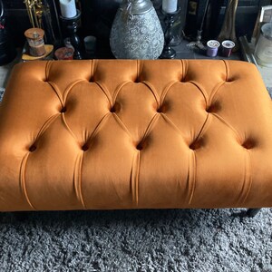 Burnt Orange Velvet Footstool 80x50x35 High,hand Made to Order,other ...