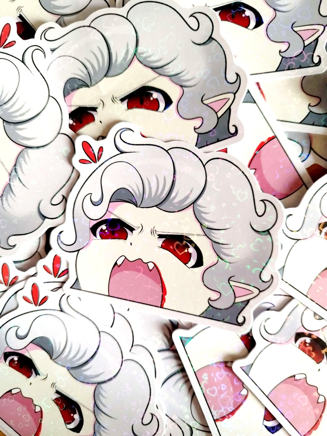 Astarion Angy Face Vinyl Holographic Heart Sticker - Baldur's Gate 3 ...