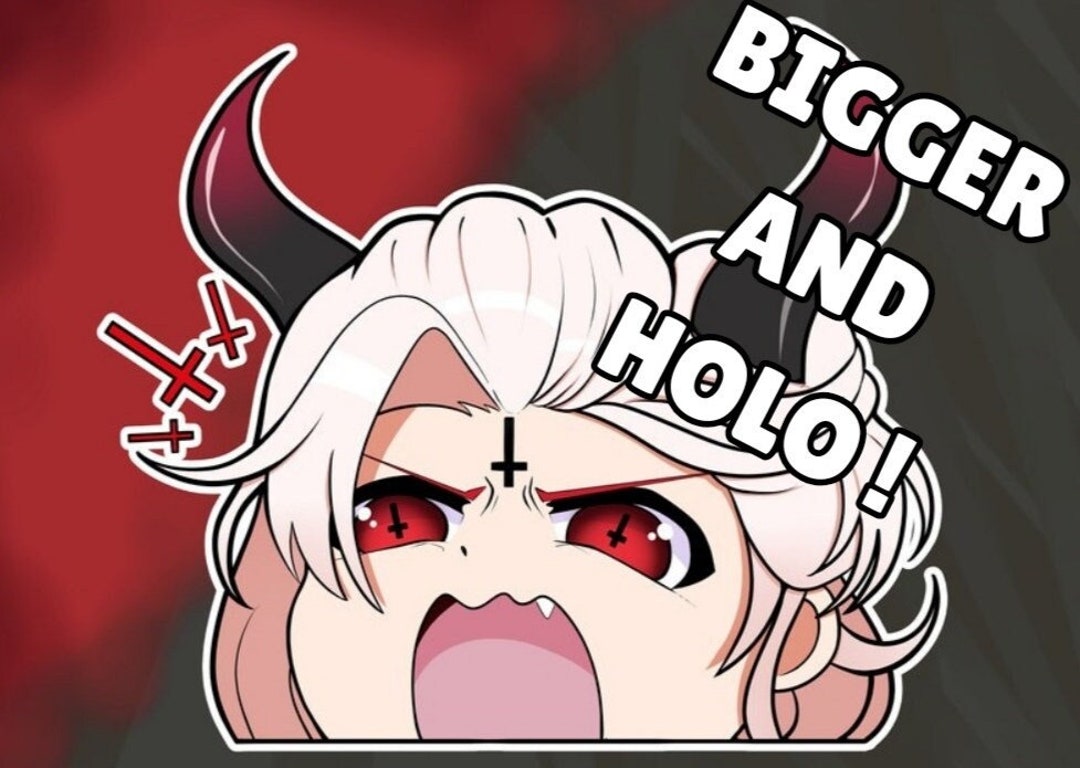 Satan Angry Face Vinyl Holo Hearts Sticker - What in Hell is Bad Fan ...