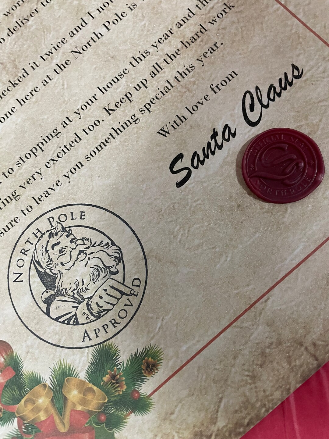 Personalised Letter From Santa, Real Wax Stamp, Vintage Style Paper ...
