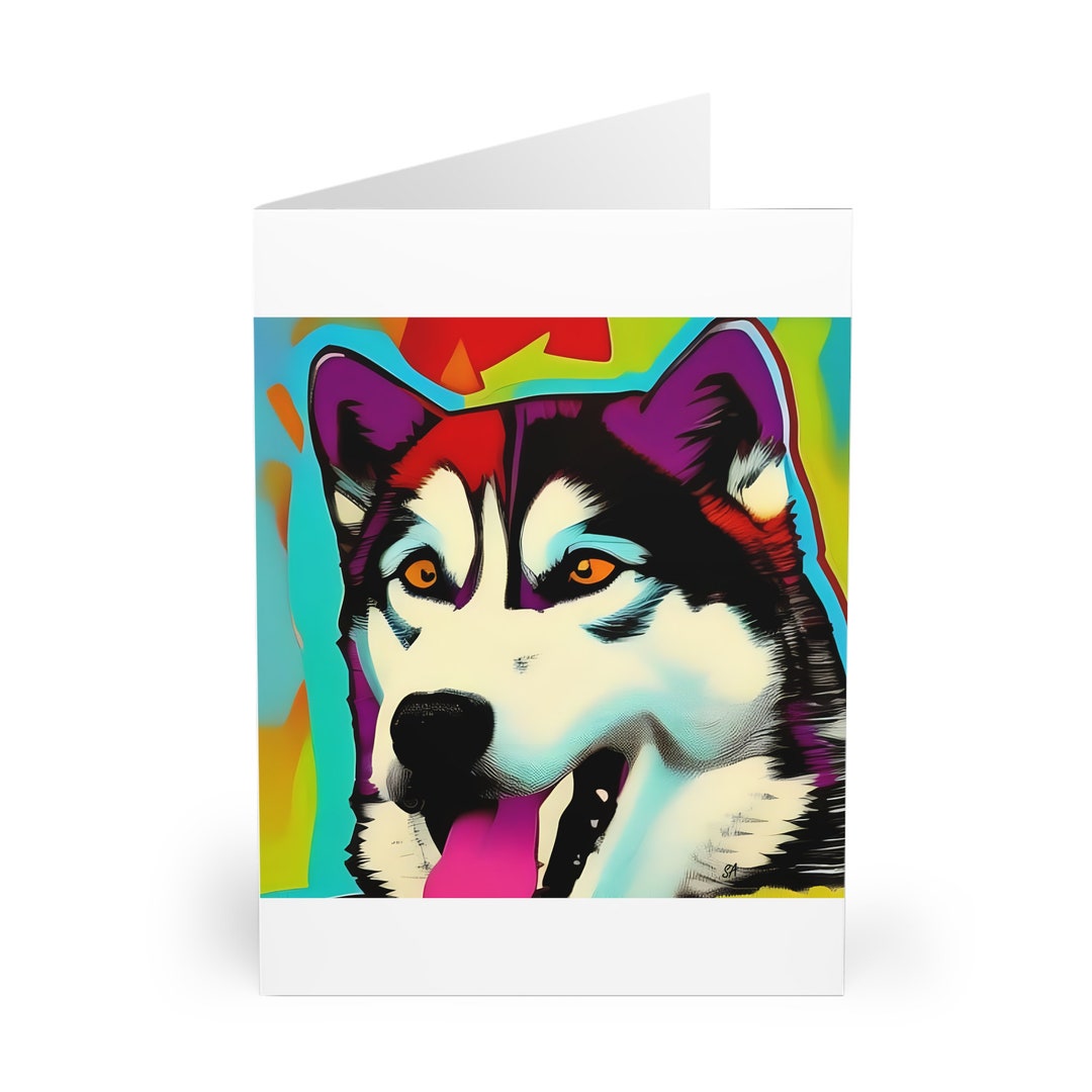 Alaskan Husky 5-pack Cards Blank Inside Vertical Design - Etsy