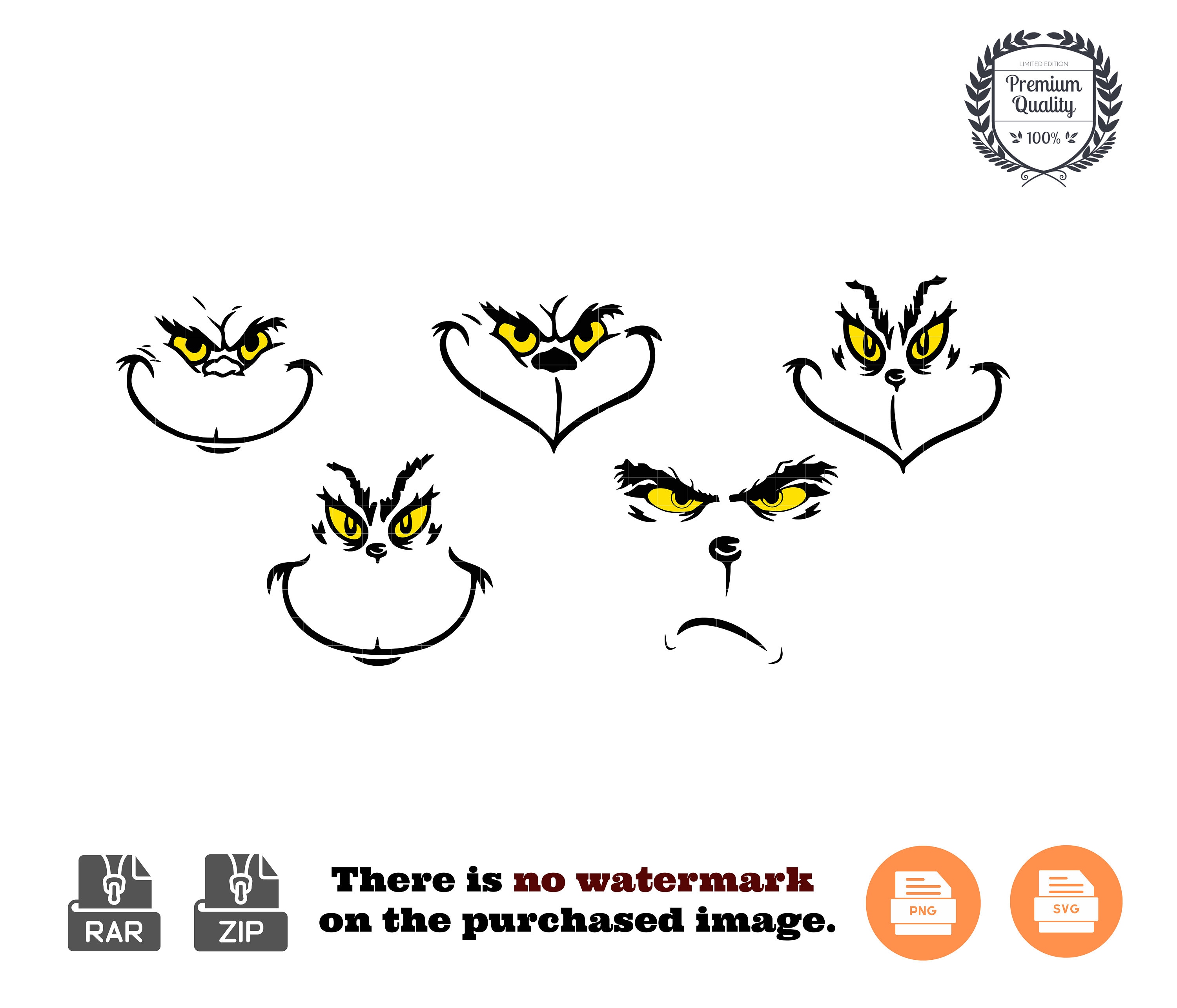 Grinch Svg Grinch Png Descarga Digital Cabeza Grinch Etsy