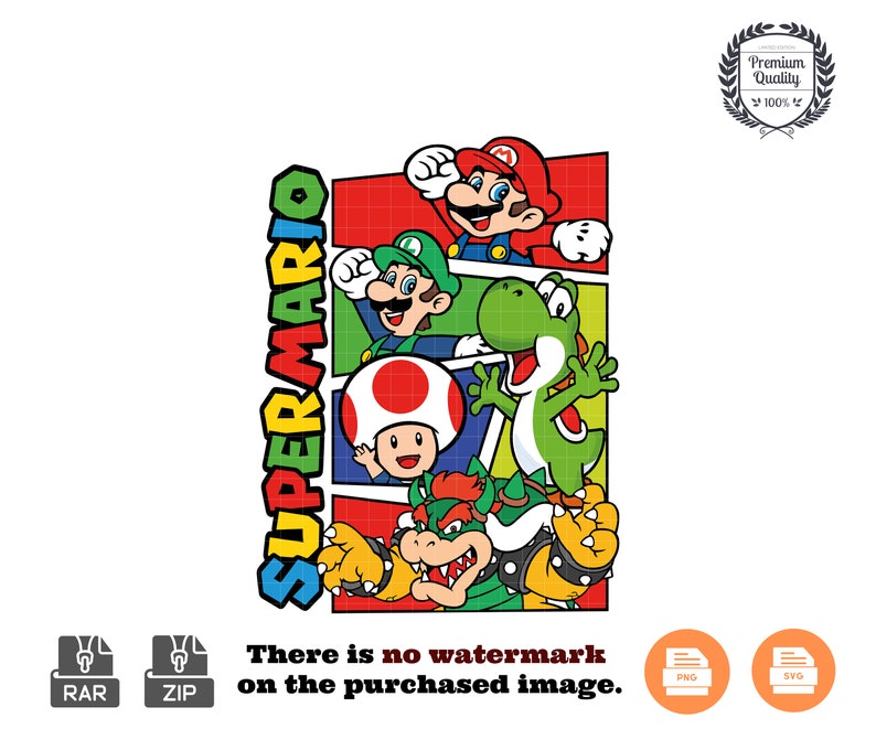 Super Mario Bros Clipart: Retro Game SVG & PNG (digital Download) - Etsy