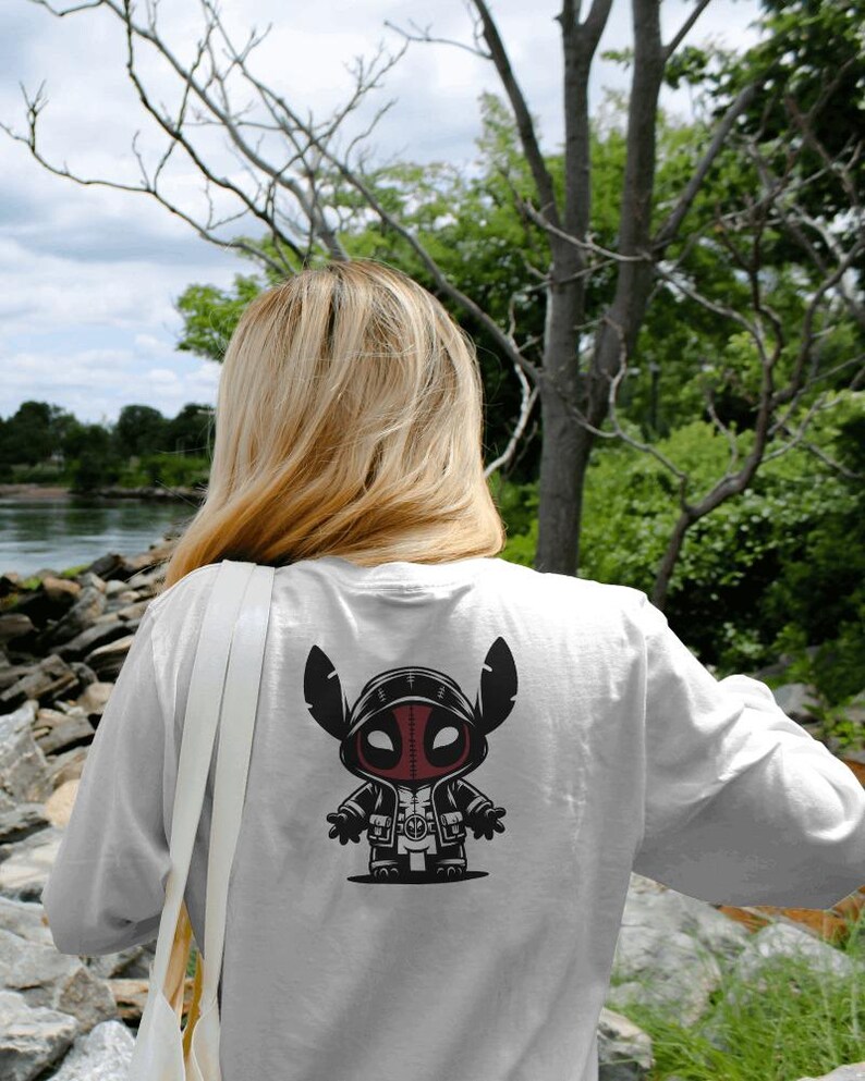 Stitch Deadpool SVG: Cartoon Angel Silhouette (digital Download) - Etsy