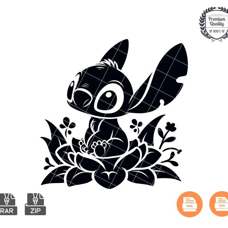 Stitch black and white svg - Etsy España