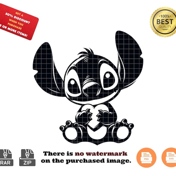 Stitch Silhouette Svg - Etsy
