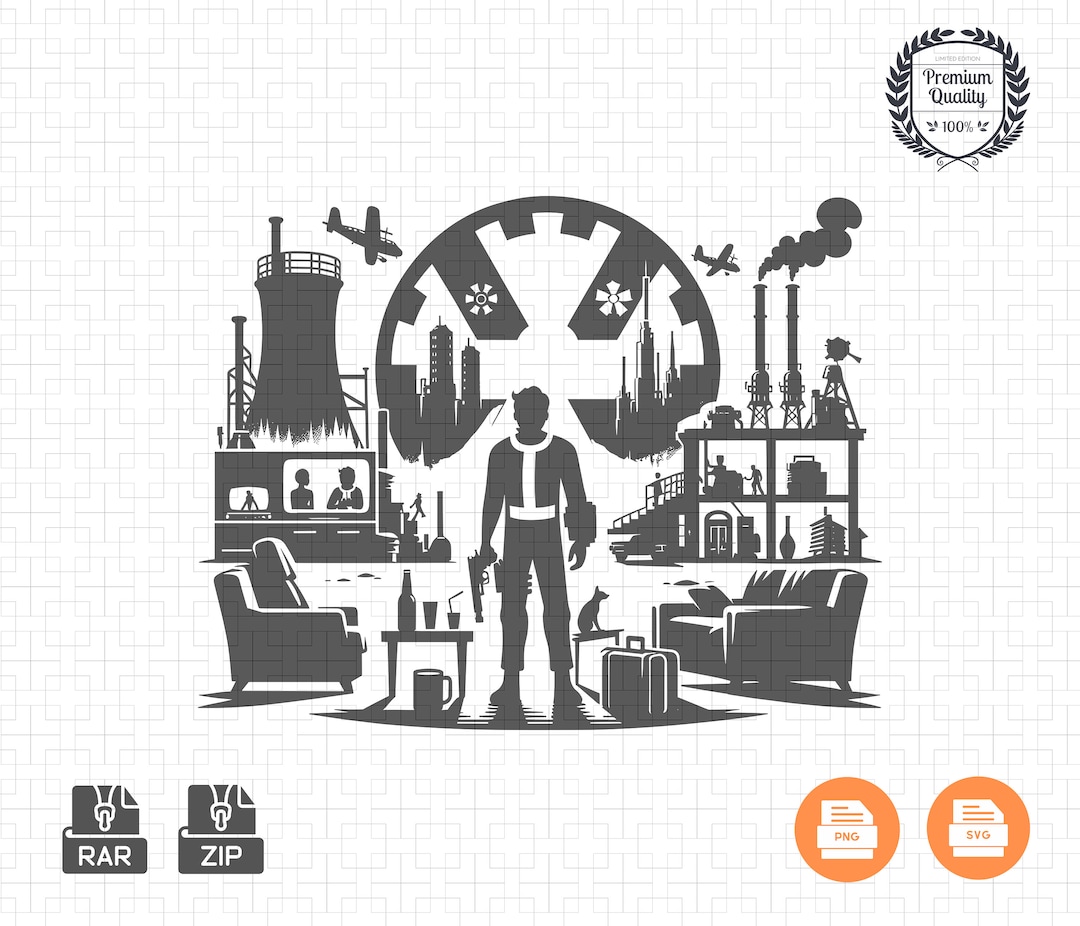 Post-apocalyptic Silhouette Fallout 4 Inspired SVG, Modern Wall Art ...