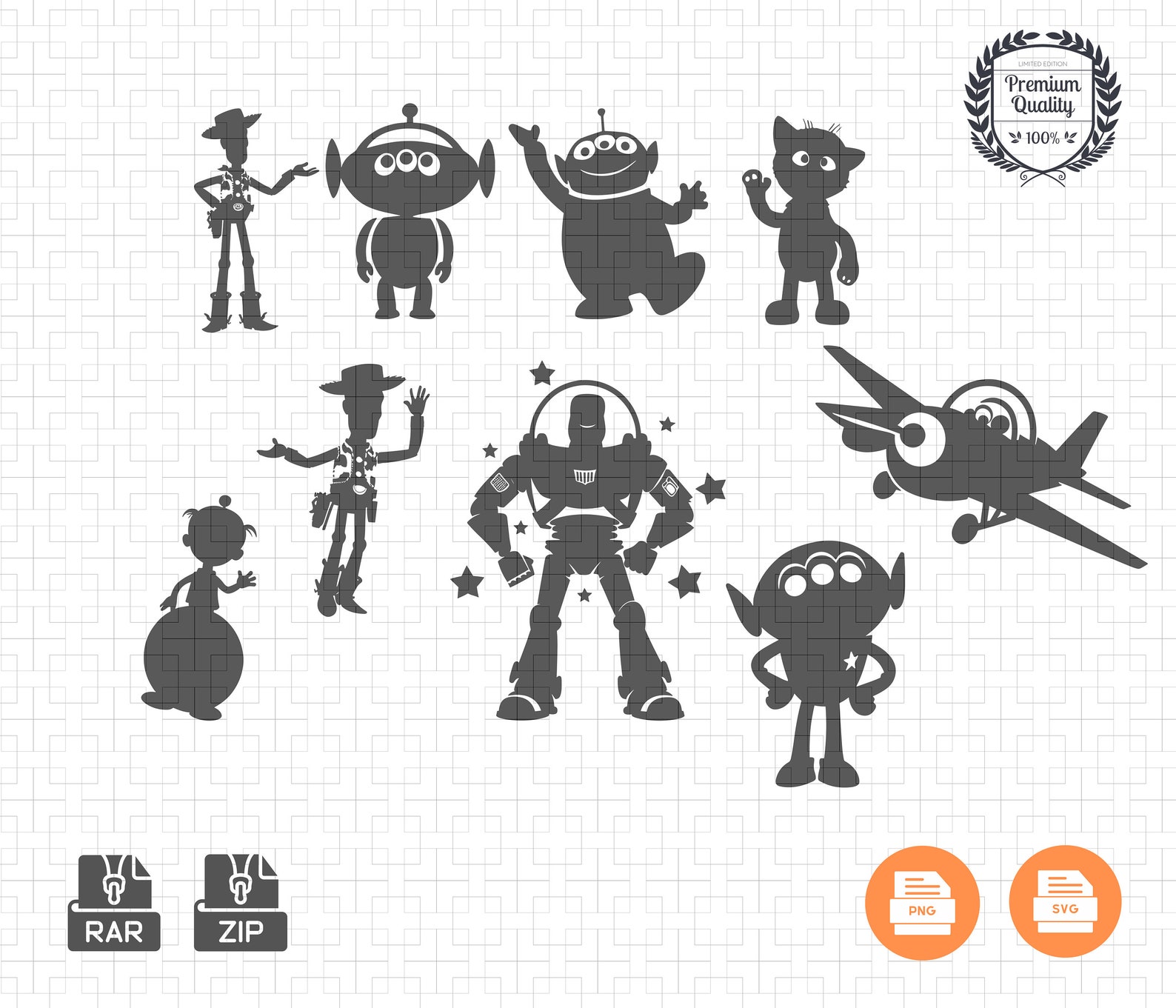 Toy Story SVG Toy Story Bundle Svg Toy Story Silhouette Buzz Lightyear ...