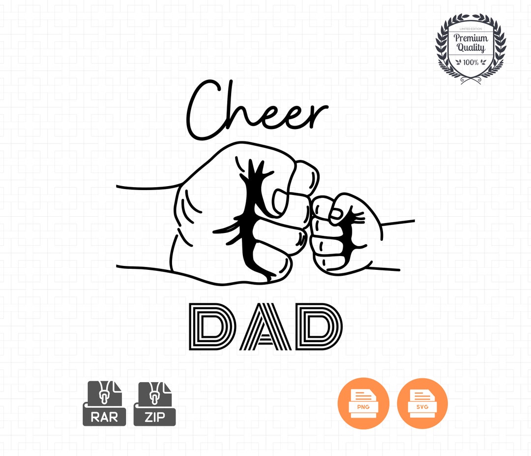 Cheer Dad Fist Bump SVG PNG: Cheerleading Fan Art (digital Download ...