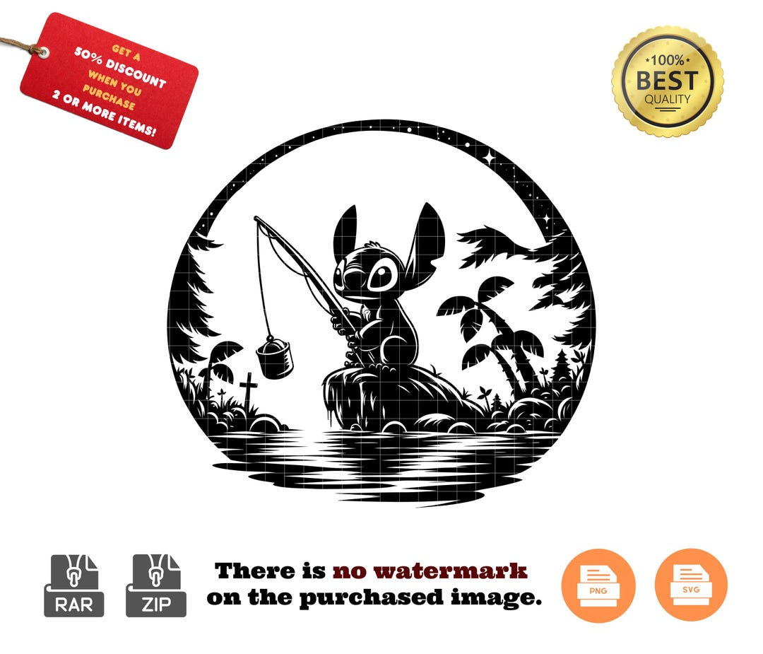 Stitch Svg | Fishing Svg | Lilo and Stitch Svg | Angel Svg | Silhouette ...