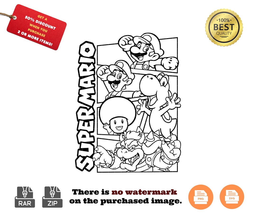 Super Mario Clipart: Retro Game SVG & PNG (digital Download) - Etsy UK
