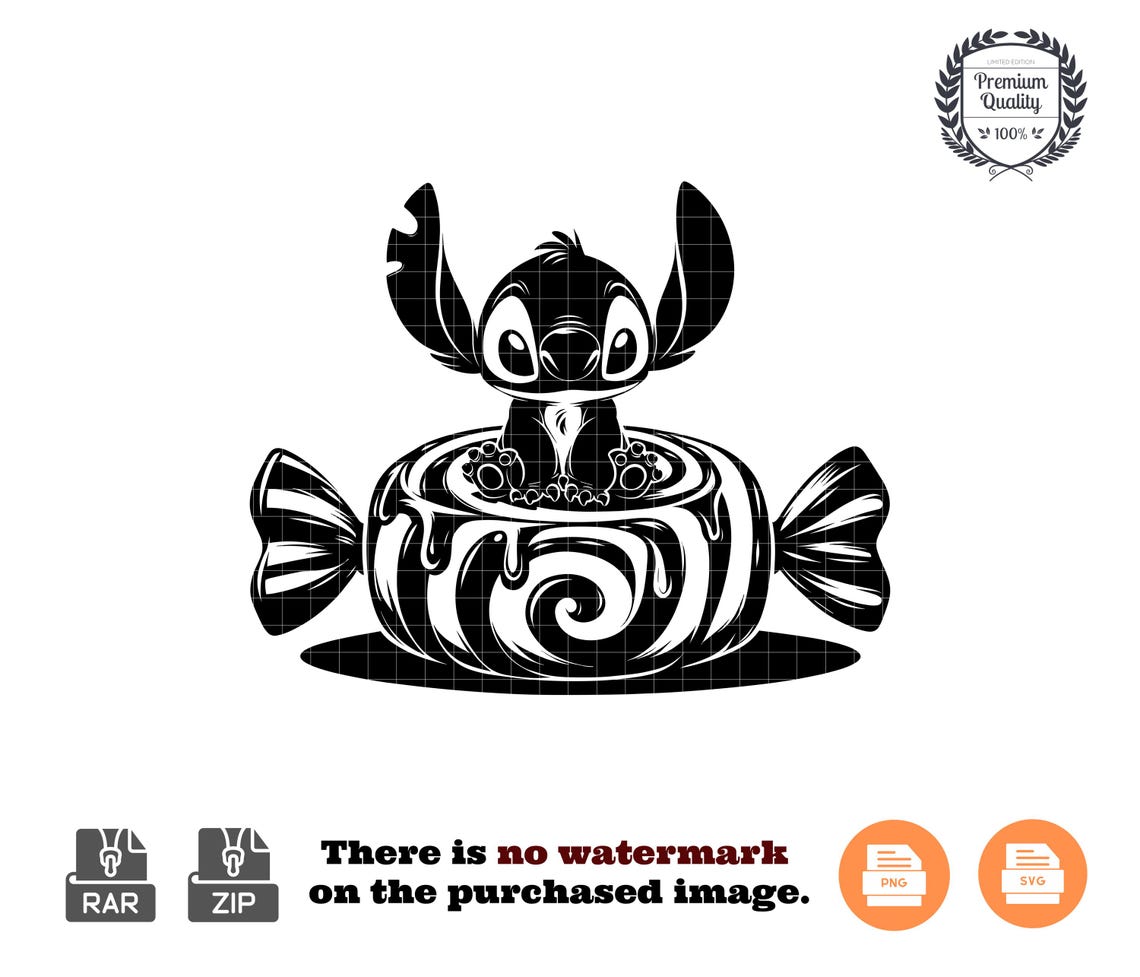 Stitch Candy SVG & PNG: Lilo and Stitch Cartoon (digital Download) - Etsy