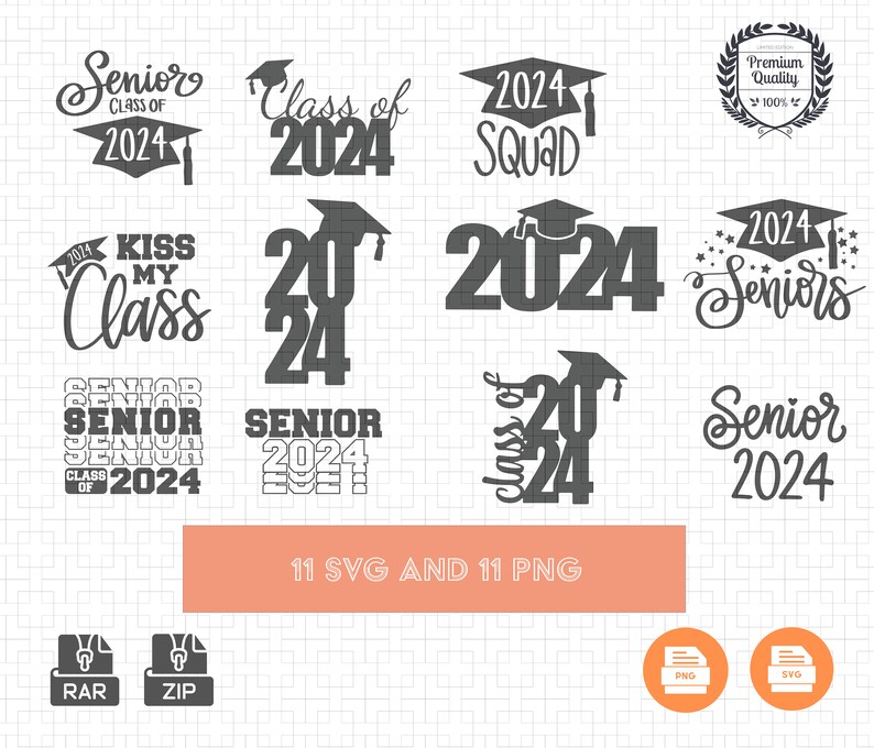 Graduation SVG Bundle, Proud Graduate 2024 SVG, Senior 2024 Svg, Class ...