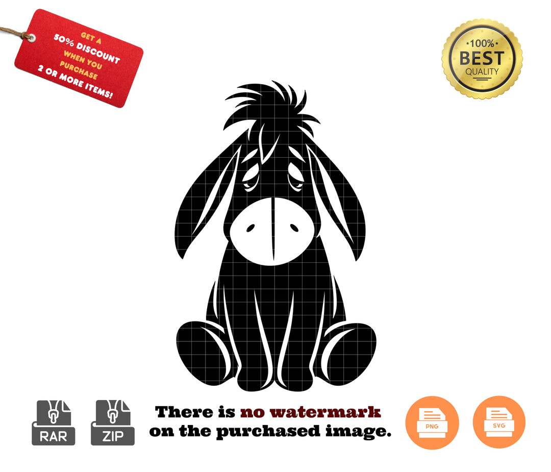 Eeyore Svg | Eeyore Png | Winnie the Pooh PNG and SVG Files | Easy to ...