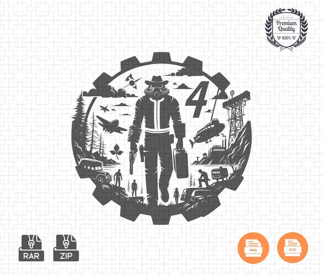 Post-apocalyptic Silhouette Fallout 4 Inspired SVG, Modern Wall Art ...