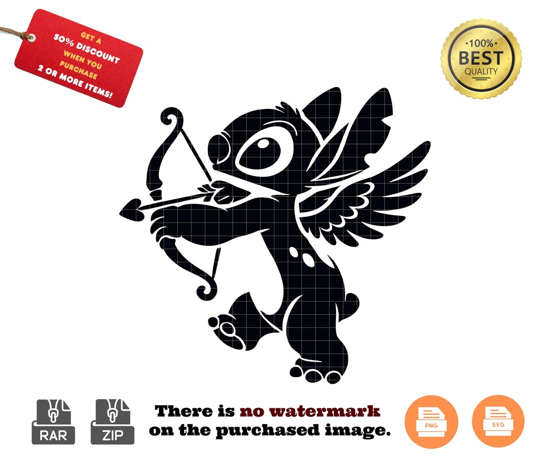 Cupid Stitch SVG and PNG | Stitch Svg | Stitch Love Svg | Valentines ...