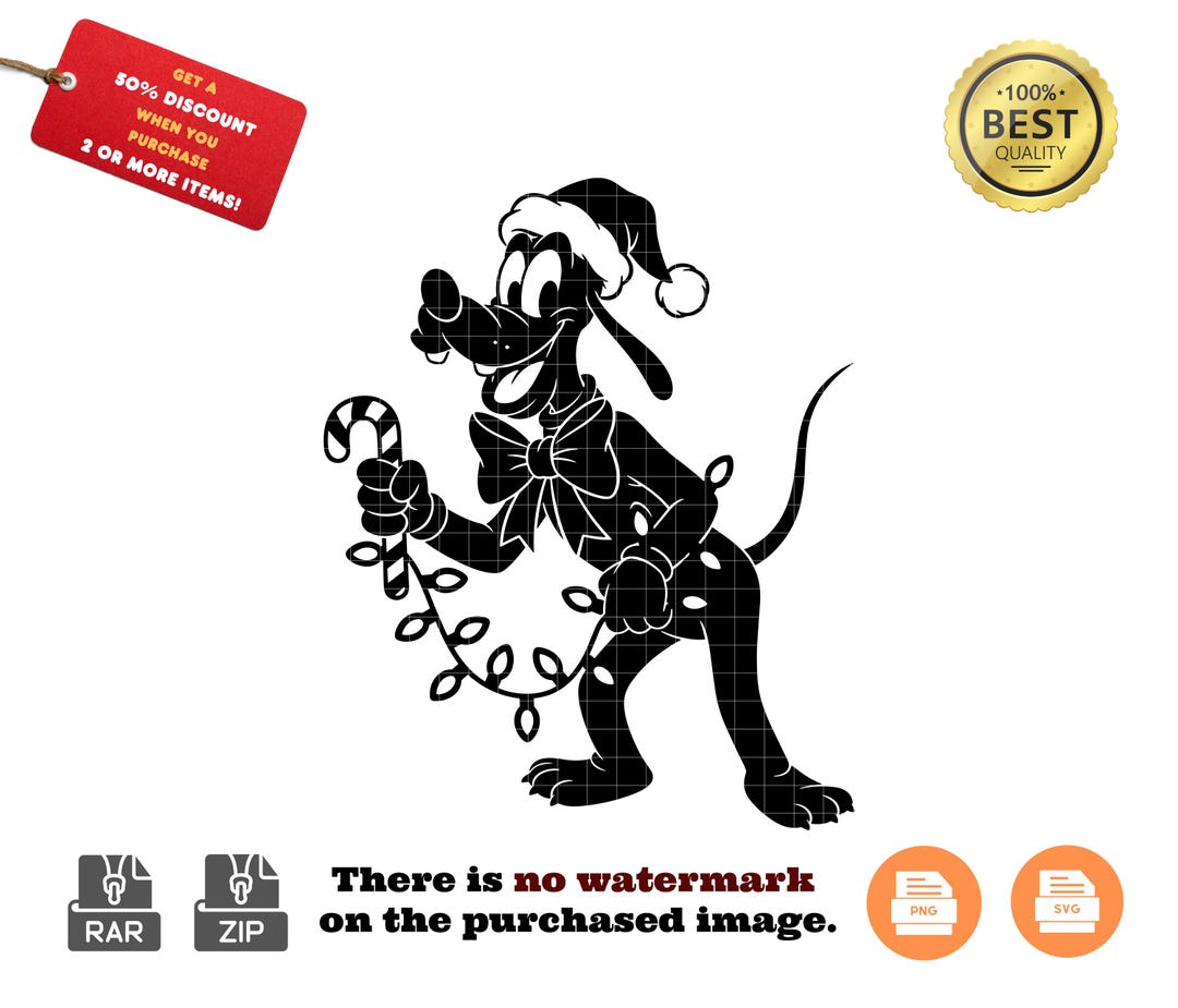 Pluto Christmas Noel Silhouette Vector SVG and PNG Design - Etsy
