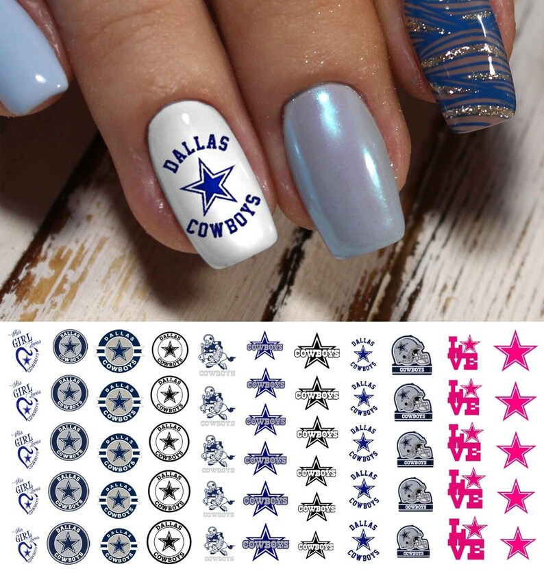 Dallas Cowboys Football Texas Art Decals Sport Nail Football - Etsy