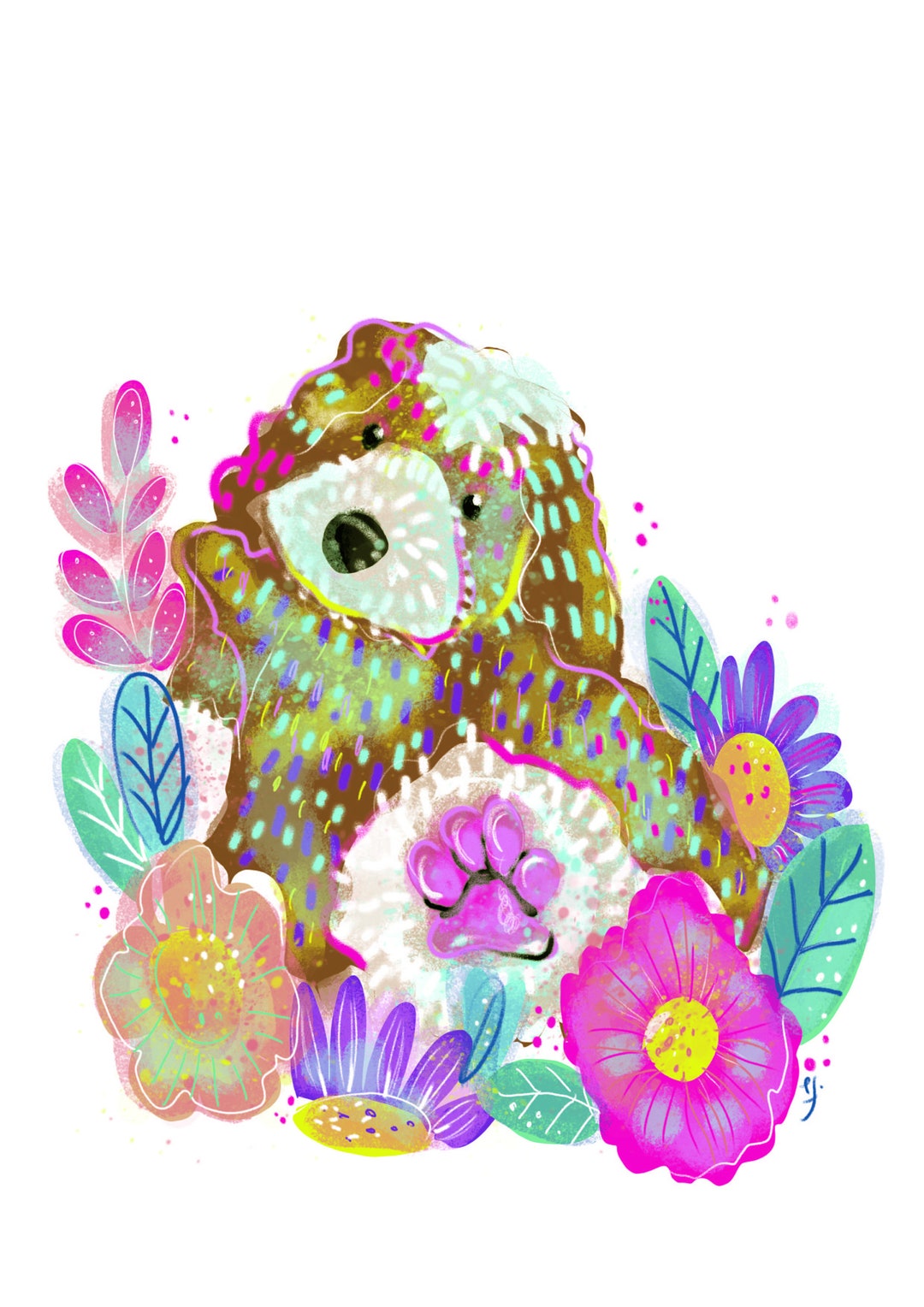 PADE Poster. Original Spanish Water Dog Illustration - Etsy