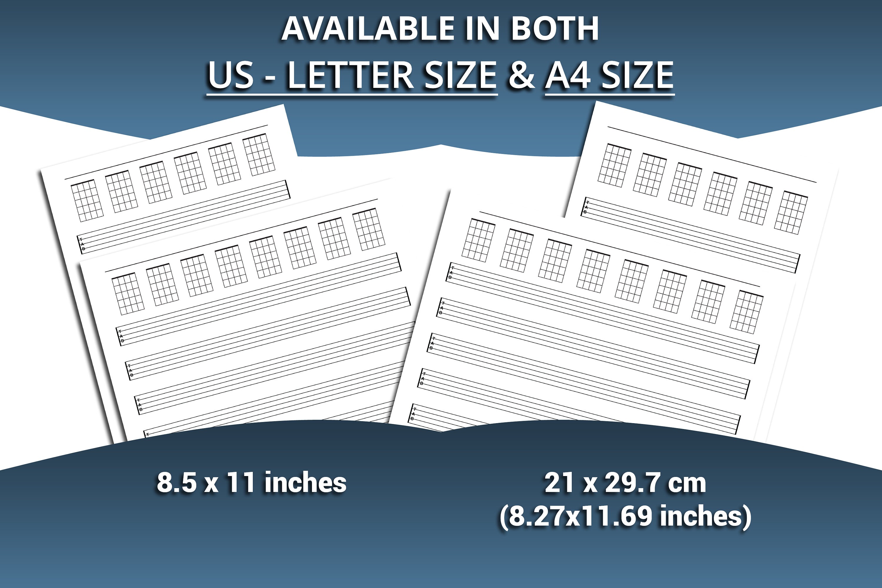 Printable Blank Tabs and Chords for 5 String - Bass Guitar, Banjo ...