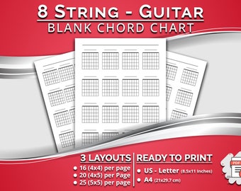 Blank Guitar Chord Boxes A4 Printable - Etsy