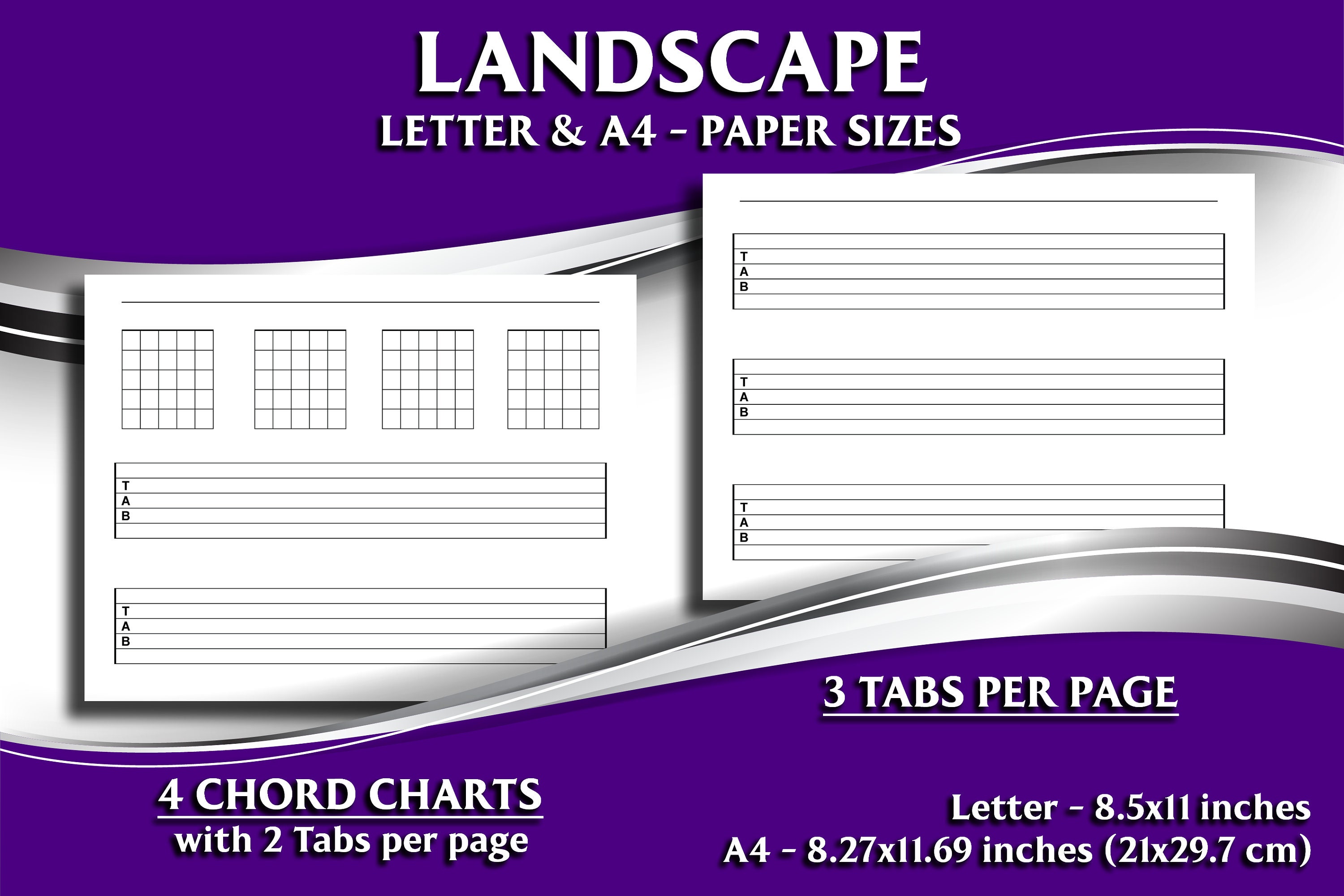 Printable Extra Large Extra Wide Guitar Blank Tablature Sheet, Tab ...