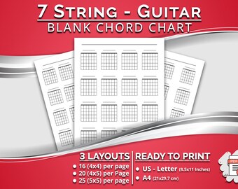 Blank Guitar Chord Boxes A4 Printable - Etsy