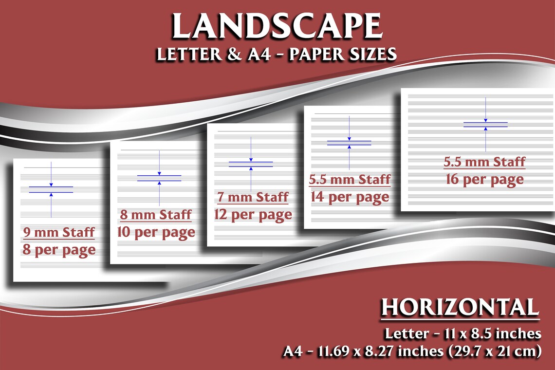 Printable Blank Sheet Music, Staff Paper, Music Manuscript Paper ...