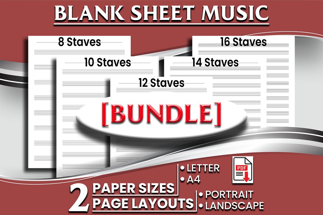 Printable Blank Sheet Music, Staff Paper, Music Manuscript Paper ...