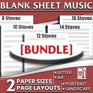 Printable Blank Sheet Music, Staff Paper, Music Manuscript Paper ...