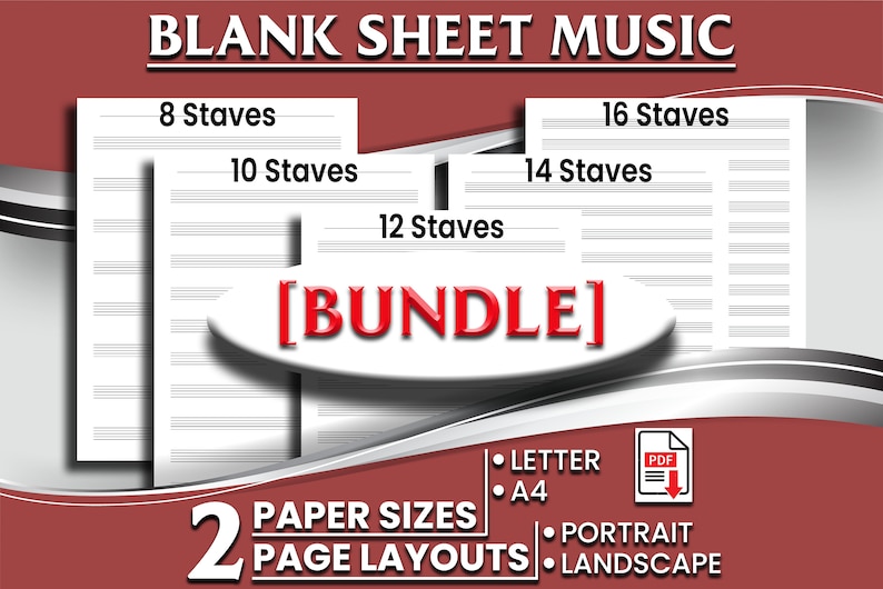 Printable Blank Sheet Music, Staff Paper, Music Manuscript Paper ...