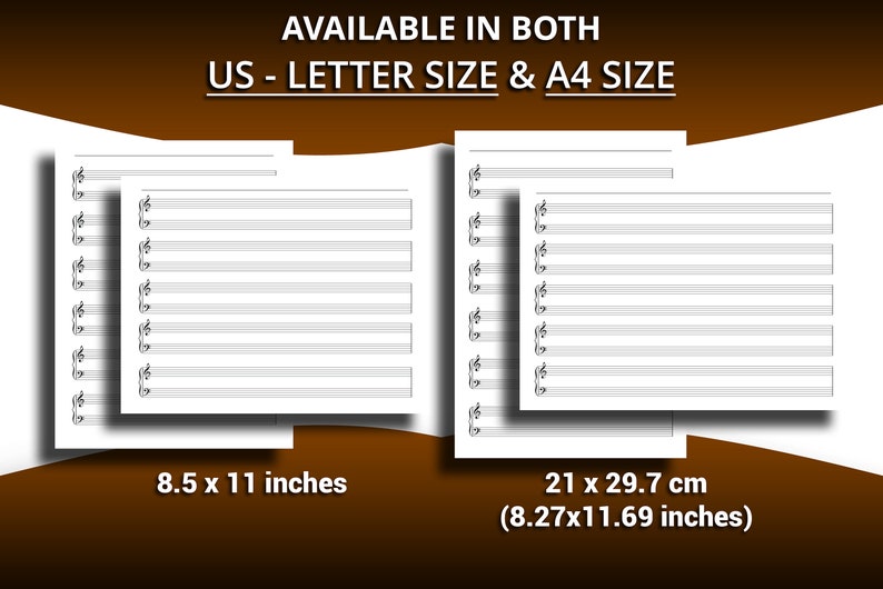 Printable Piano Blank Sheet Music, Small Size 6 Grand Staffs per Page ...
