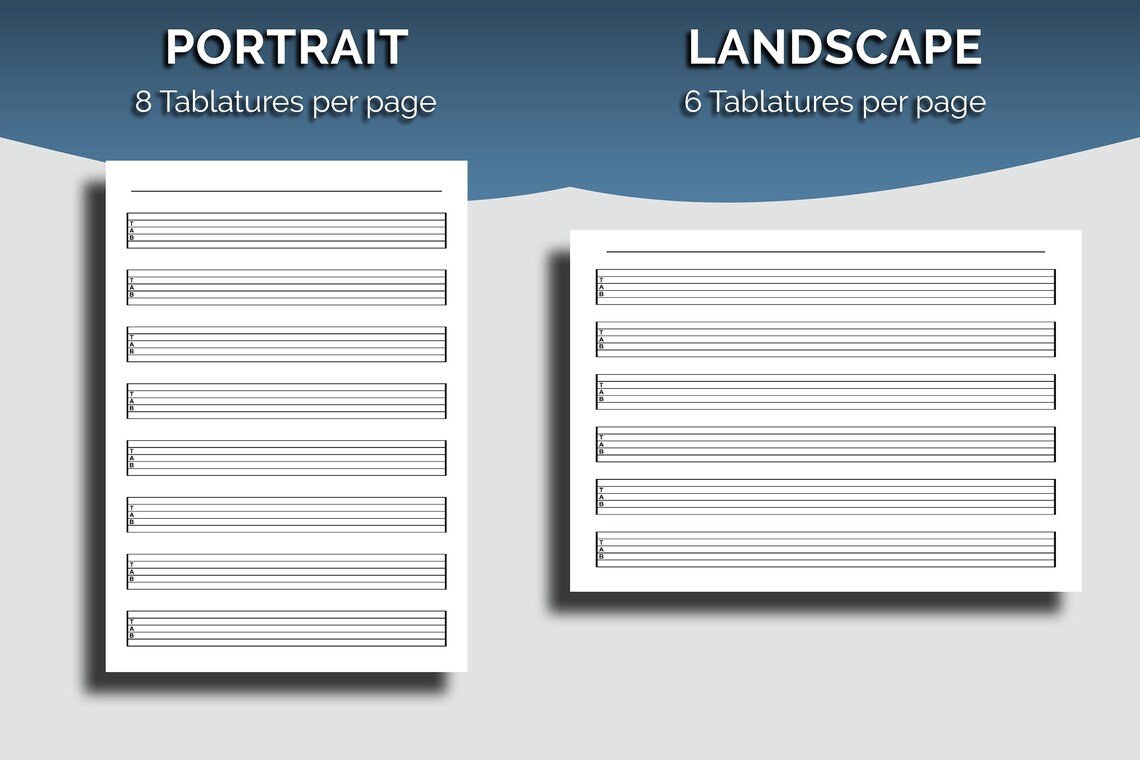 Printable 6 String Guitar Blank Tablature Sheet, Guitar Tab Paper - US ...