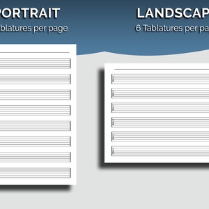 Printable 6 String Guitar Blank Tablature Sheet, Guitar Tab Paper - US ...