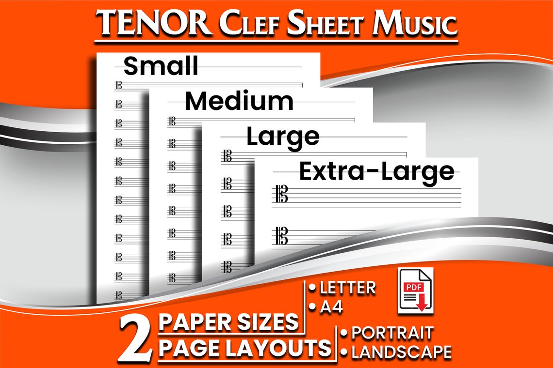 Printable Blank Tenor Clef Sheet Music, Tenor Clef Staff Paper ...