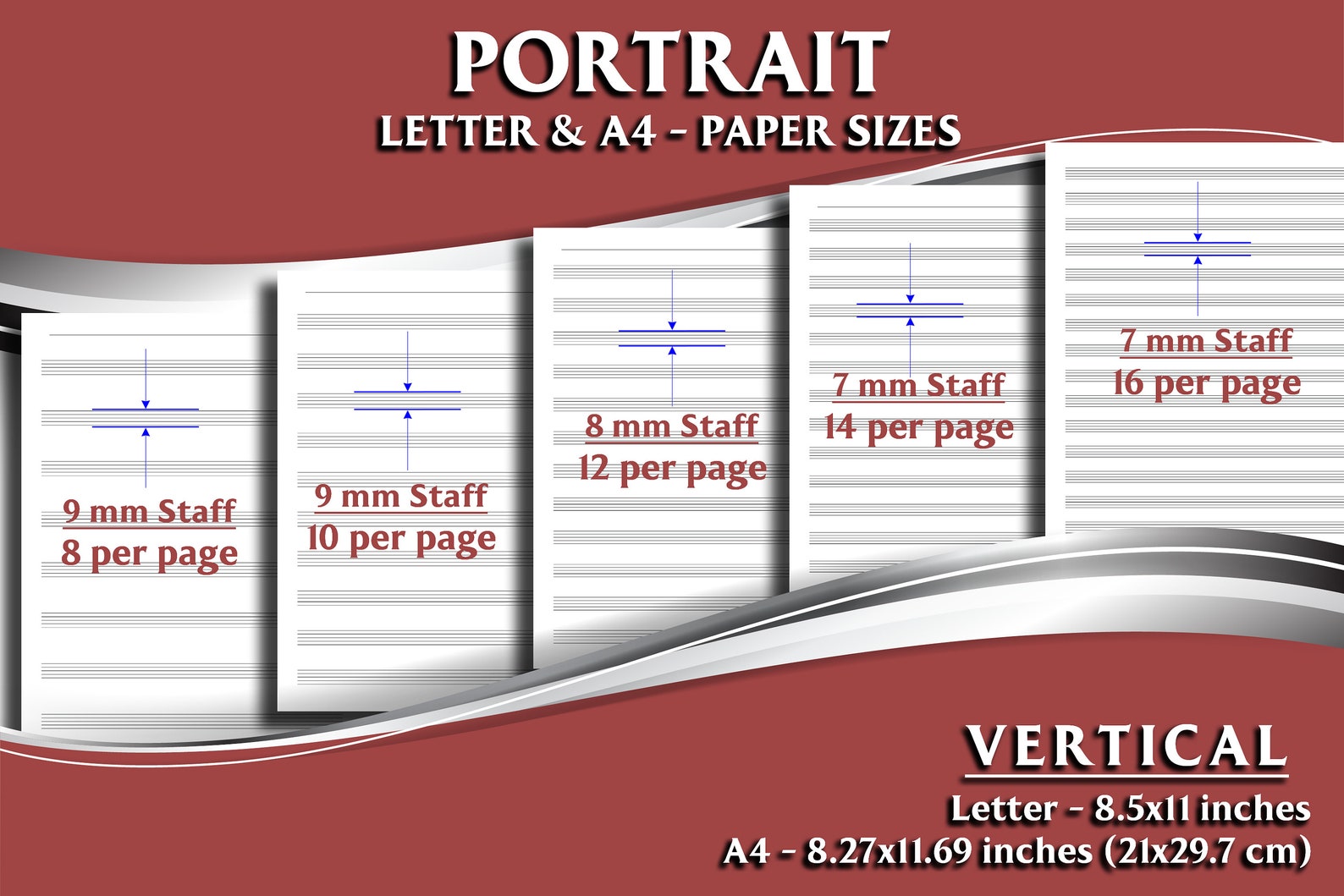 Printable Blank Sheet Music, Staff Paper, Music Manuscript Paper ...