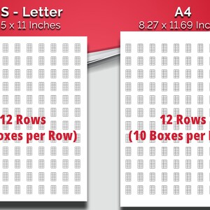 Printable 4 String Bass Guitar 120 Blank Chords Chart -12 Rows (10 ...