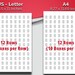 Printable 4 String Bass Guitar 120 Blank Chords Chart 12 Rows 10 Boxes ...