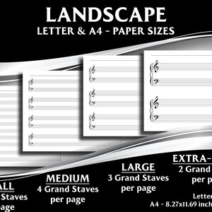 Printable Blank Piano Sheet Music, Grand Staff Music Paper, Portrait ...