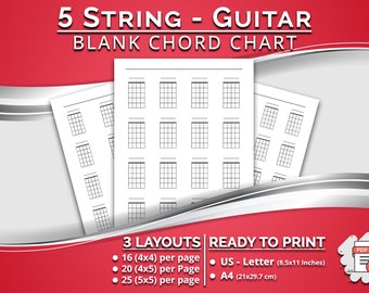 Blank Guitar Chord Boxes A4 Printable - Etsy