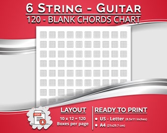 Blank Guitar Chord Boxes A4 Printable - Etsy