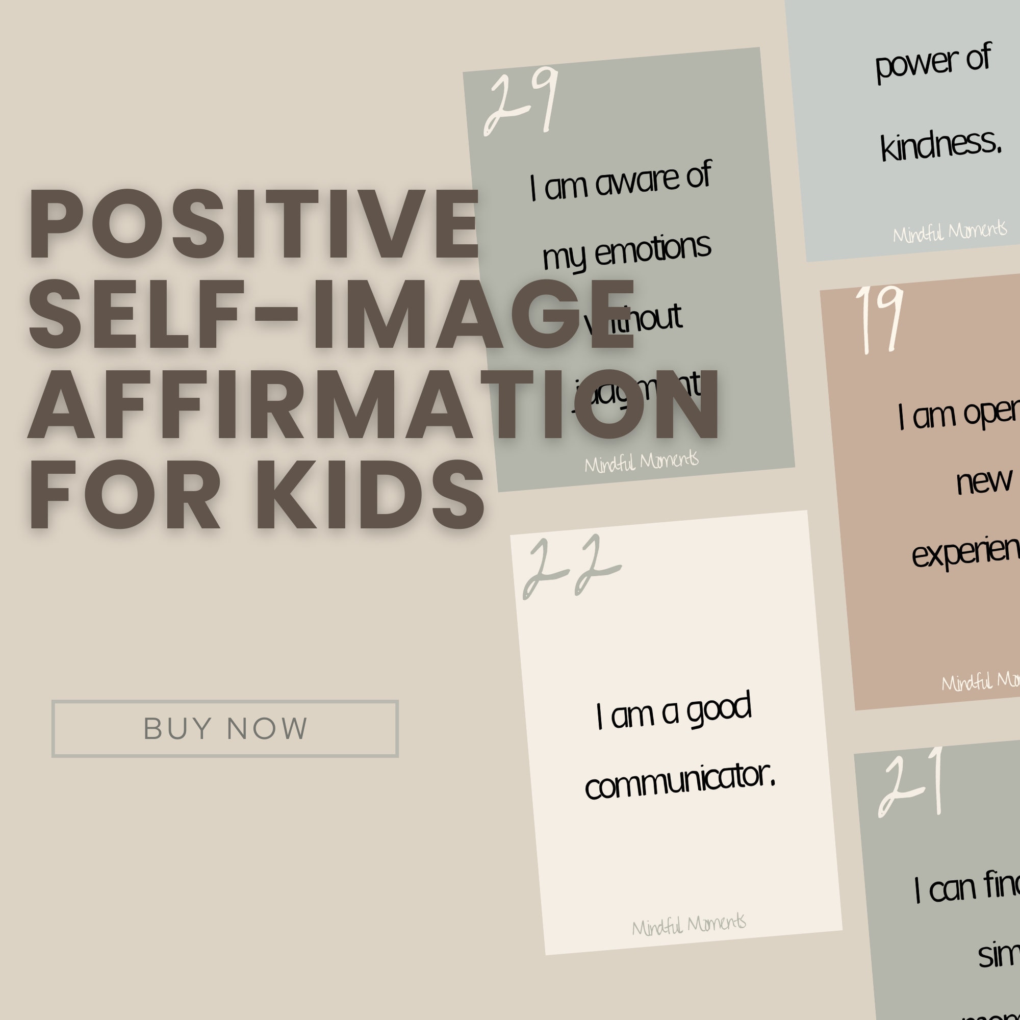 Positive Self-image Affirmation Cards for Kids Printable Affirmation ...