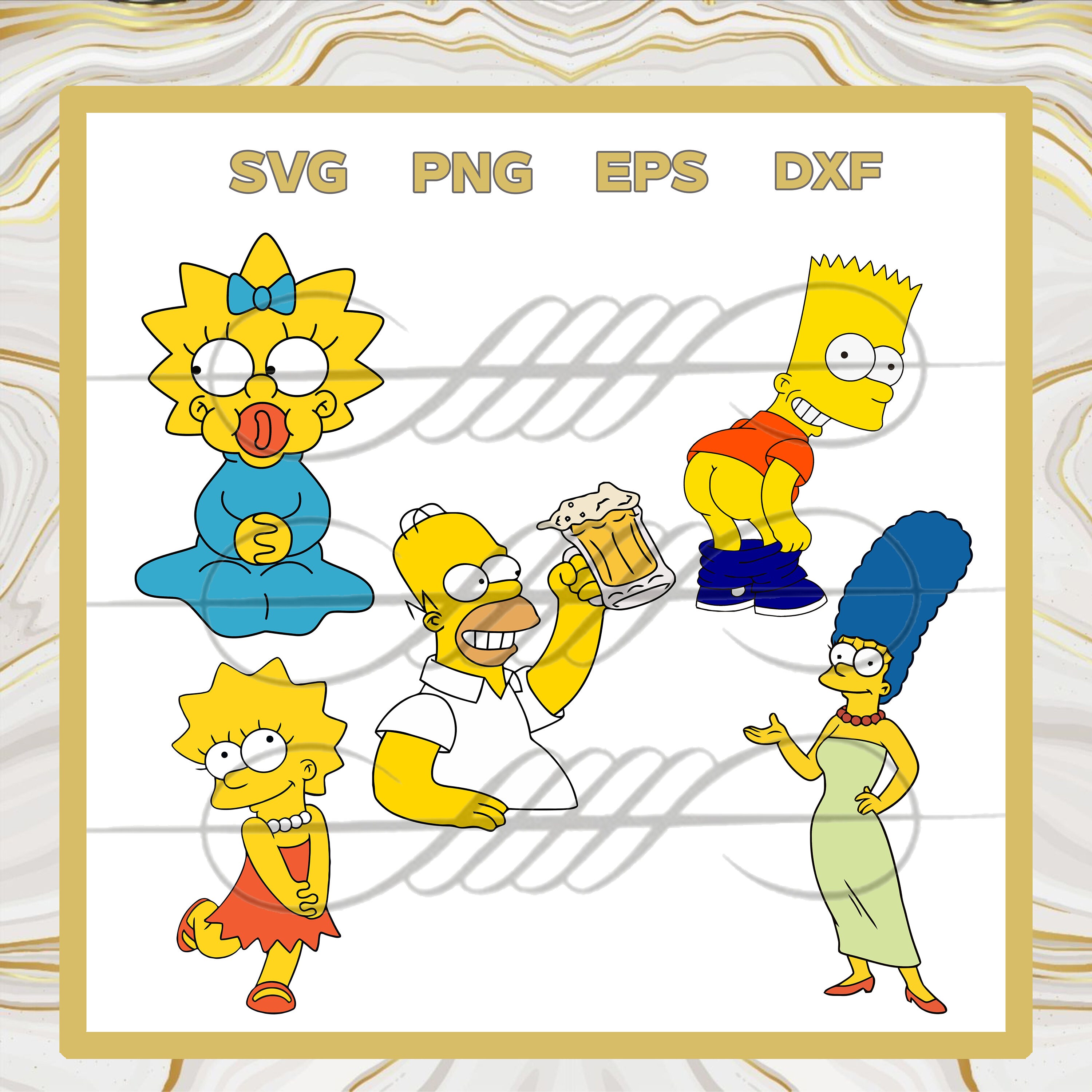 Simpsons Clip Art Bundle Simpsons Svg Cut Files for Cricut / - Etsy