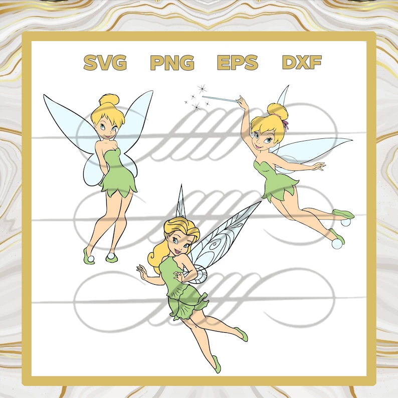 LAYERED Tinkerbell SVG & PNG Clipart Files Easy Cut - Etsy