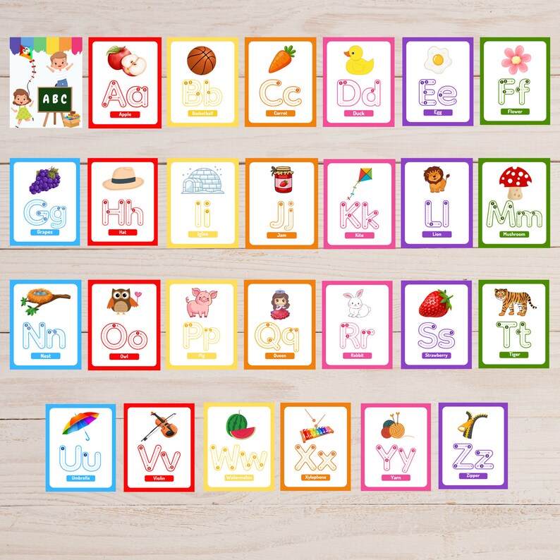 Printable Alphabet Flashcards, Alphabet Flashcard, ABC Cards, Classroom ...