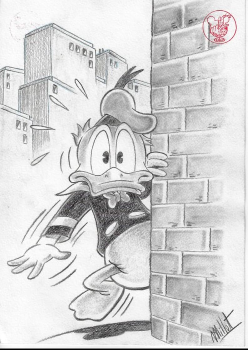 Original Donald Duck Drawings by Disney Illustrators - Etsy