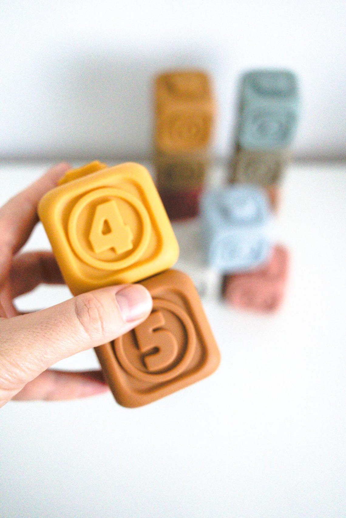 Soft Silicone Building Blocks for Kids – 12 Pieces With Numbers ...